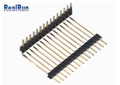 China Right Angle UL94V-0 1.27mm Single Row Header Connector PA6T for sale