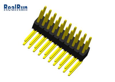 China Right Angle 1.27mm UL94V-0 Through Hole PCB Connector PA6T for sale