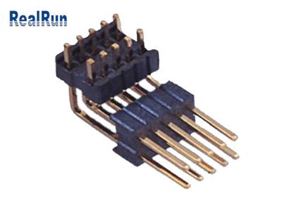 China Right Angle 500VAC 40P Dual Row Pin Header 1.27mm Pitch for sale