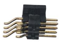 China 1.27mm Right Angle SMT PA6T Gold Plated Pin Header 500VAC for sale