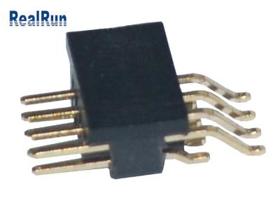 China 1.27mm Right Angle SMT PA6T Gold Plated Pin Header 500VAC for sale