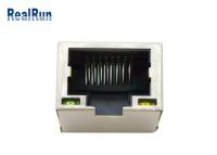China PCB 8pin RJ45 Modular Jack Connector Right Angle With LED Light 1.5A for sale