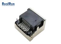 China PCB 8pin RJ45 Modular Jack Connector Right Angle With LED Light 1.5A for sale