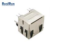 China PA6T PBT RJ45 Female Connector Socket Elastic Shell Shield for sale