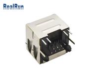 China PA6T PBT RJ45 Female Connector Socket Elastic Shell Shield for sale