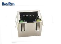 China PA6T PBT RJ45 Female Connector Socket Elastic Shell Shield for sale