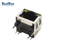 China PA6T PBT RJ45 Female Connector Socket Elastic Shell Shield for sale