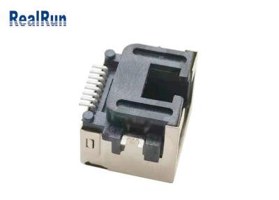 China Metal Shell 1000VAC SMT 8pin Rj45 Connector Socket LCP UL94V-0 for sale