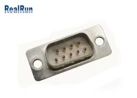 China DB 9P 180° Straight Solder D Sub Male Connector Gold Plated PBT for sale