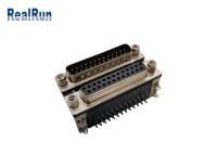 China DR 25 Pin SPCC D Sub Connector 90 Degree Male To Female With Harpoon for sale