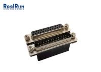 China DR 25 Pin SPCC D Sub Connector 90 Degree Male To Female With Harpoon for sale