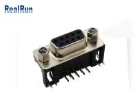 China Right Angle 1000VAC PBT Insulator D Sub Connector VGA DR 9 Pin for sale