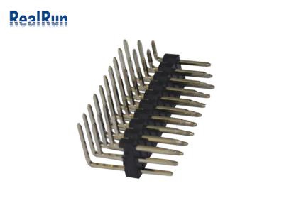 China PBT 2.54mm Surface Mount Male Connector Three Row Pin Header for sale