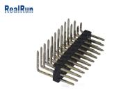 China PBT 2.54mm Surface Mount Male Connector Three Row Pin Header for sale