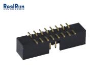 China Pitch 2.0mm Dual Row SMT Box Header PA6T Black Plastic for sale