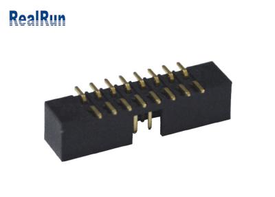 China Pitch 2.0mm Dual Row SMT Box Header PA6T Black Plastic for sale