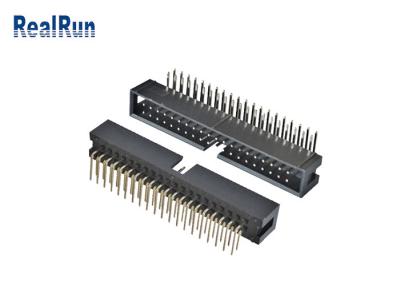 China Pitch 2.54mm Box Header Connector UL94V-0 90° Double Row PA9T for sale