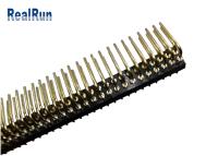 China 2*35P CuZn38Pb2 Round Female Pin Header Right Angle UL94V-0 ISO9001 for sale