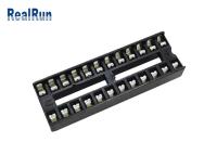 China 1000VAC 2.54mm IC Socket Connector 24P Header Square Holes PBT UL94V-0 for sale