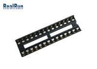 China 28P 2.54mm Dip 7.62 PBT Square IC Socket Gold Sn Plated With Center Bar for sale