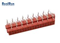 China RoHS Pass Red 1.27 Mm Idc Connector Socket Female 18P 90° Bend Insert Without Ear for sale