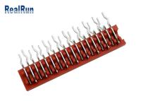 China RoHS Pass Red 1.27 Mm Idc Connector Socket Female 18P 90° Bend Insert Without Ear for sale