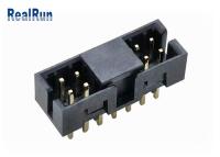 China PBT  H6.4 30% GF Double Row Box Header UL94V-0 14P IDC Socket Brass for sale
