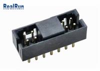 China PBT  H6.4 30% GF Double Row Box Header UL94V-0 14P IDC Socket Brass for sale