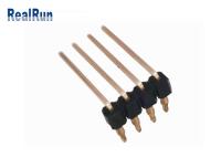 China PA6T 4P Single Row Pin Header 90° Bend UL94V-0 Press Fit PCB THT Connector for sale