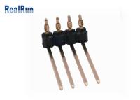 China PA6T 4P Single Row Pin Header 90° Bend UL94V-0 Press Fit PCB THT Connector for sale