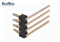 China PA6T 4P Single Row Pin Header 90° Bend UL94V-0 Press Fit PCB THT Connector for sale