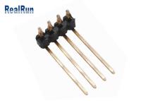 China PA6T 4P Single Row Pin Header 90° Bend UL94V-0 Press Fit PCB THT Connector for sale