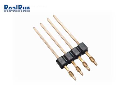 China PA6T Brass PBT LCP Press Fit Pcb Pin Header 2.54mm Straight DIP Male Header Connector for sale