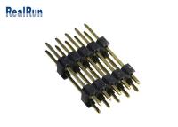 China 0.75A PBT Pin Header Connecto UL94V-0 Brass Double Row 2.54mm SGS for sale