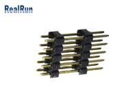 China 0.75A PBT Pin Header Connecto UL94V-0 Brass Double Row 2.54mm SGS for sale