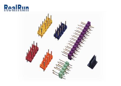 China Colored PA6T Brass Pin Header Connector 500VAC/ Min Double Row for sale