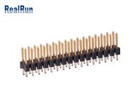 China Brass PA6T 180° Straight Pin Header Connector 2.54mm UL94V-0 Double Row for sale