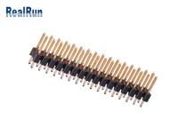 China Brass PA6T 180° Straight Pin Header Connector 2.54mm UL94V-0 Double Row for sale