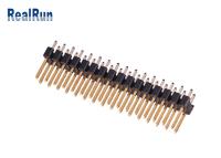 China Brass PA6T 180° Straight Pin Header Connector 2.54mm UL94V-0 Double Row for sale