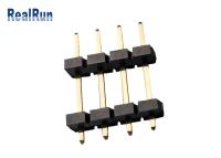 China PBT LCP Brass Pin Header Connector 1*4P Dual Row Header Connector UL94V-0 for sale