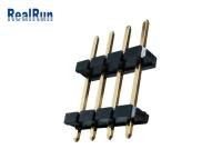 China PBT LCP Brass Pin Header Connector 1*4P Dual Row Header Connector UL94V-0 for sale