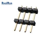 China PBT LCP Brass Pin Header Connector 1*4P Dual Row Header Connector UL94V-0 for sale