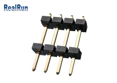 China PBT LCP Brass Pin Header Connector 1*4P Dual Row Header Connector UL94V-0 for sale