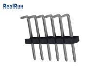 China ISO9001 UL94V-0 Right Angle Header Connector Single Row 6 Pin 1000M Ohm for sale