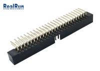 China PA6T UL94V-0 IDC Box Header 50P Double Row Shrouded Pin SGS for sale