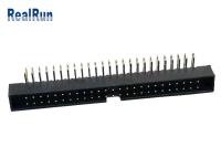 China PA6T UL94V-0 IDC Box Header 50P Double Row Shrouded Pin SGS for sale