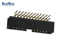 China Brass PA6T Box Header Connector UL94V-0 PBT R/A 24 Pin DC3A LCP for sale