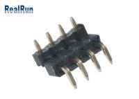 China LCP Fiber Male Header Connector PA6T Solder Black Brass Double Plastic for sale