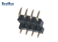 China LCP Fiber Male Header Connector PA6T Solder Black Brass Double Plastic for sale