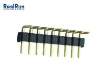 China 9P Plastic 90 Degree PCB Header Connector Brass PBT Au Over Ni for sale